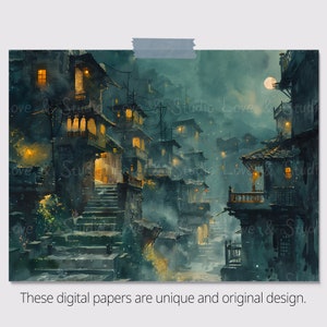 25 the Shadowy Bazaar Digital Paper, Printable Dark Fantasy Background ...