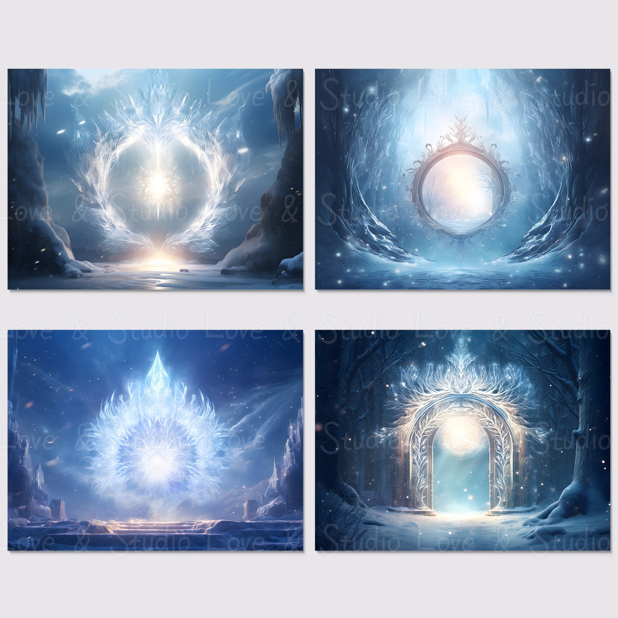 25 Winter Portal Digital Paper Printable Fantasy Magical - Etsy