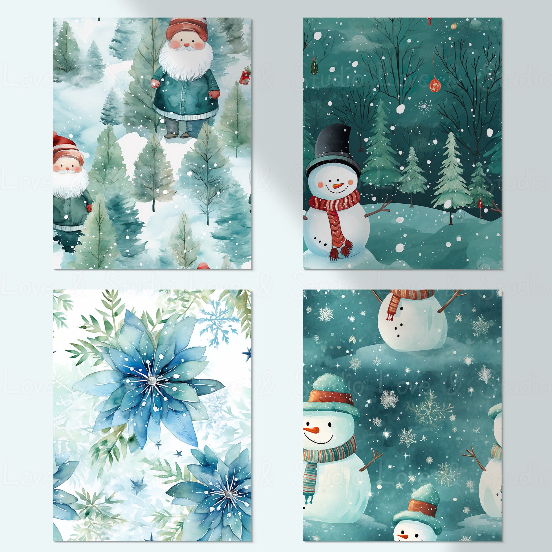 25 Snowman Seamless Digital Paper Snowflake Pattern. - Etsy