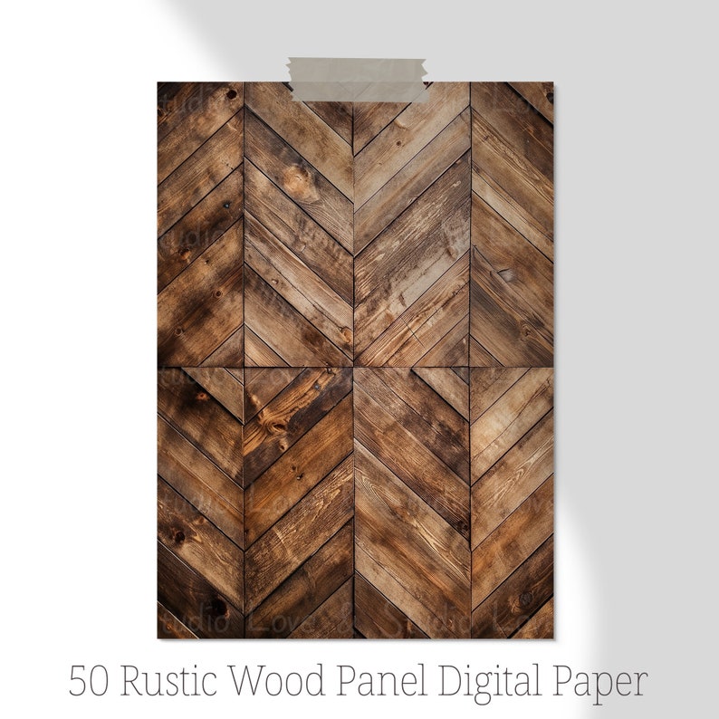 50 Rustic Wood Panel Digital Paper Packages, Real Wood Texture, Old ...