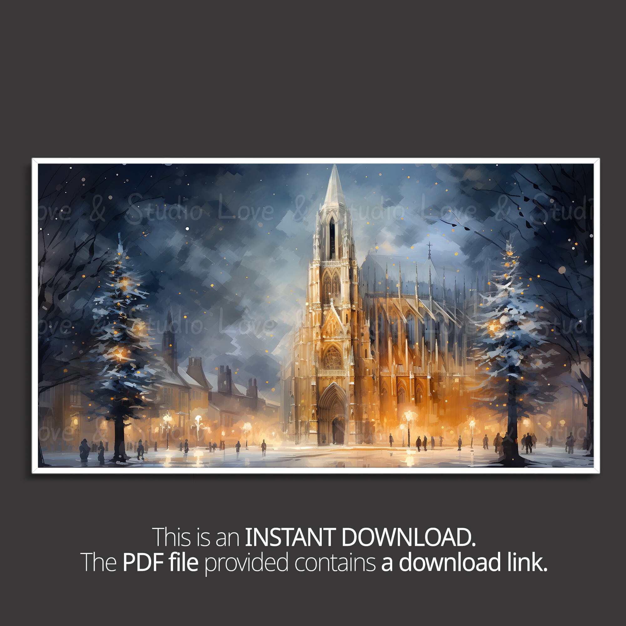 16:9 Cathedral Christmas Tree Digital Background. 25 Samsung Frame TV ...