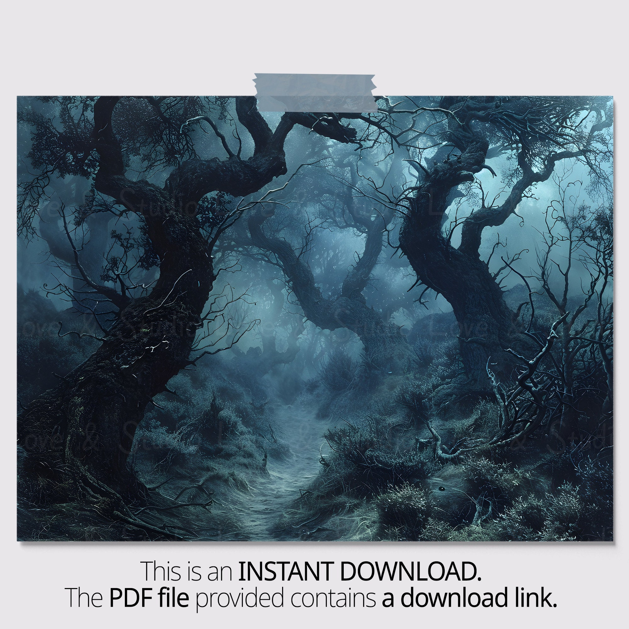 25 Enchanted Forest Digital Paper, Printable Fantasy Background ...