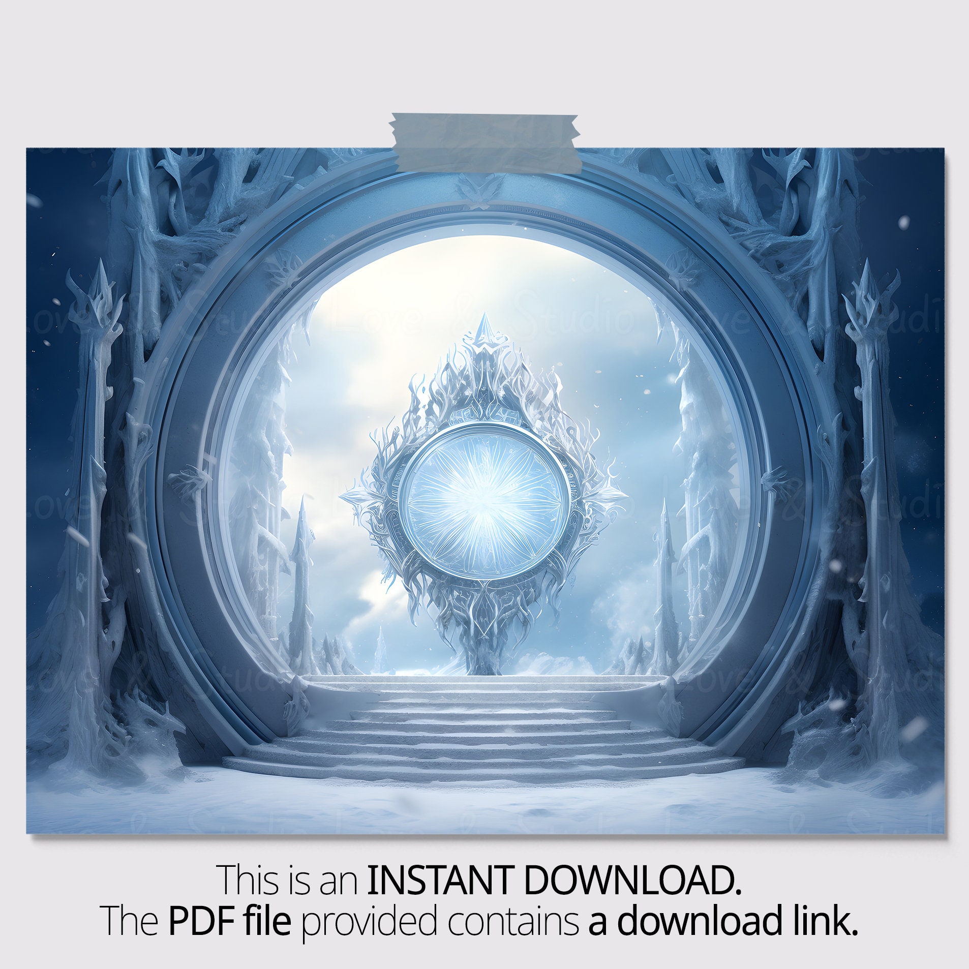 25 Winter Portal Digital Paper, Printable Fantasy Magical Energy, A ...