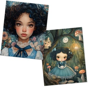 25 Black Alice in Wonderland Digital Paper, Timeless Black Fairytales ...