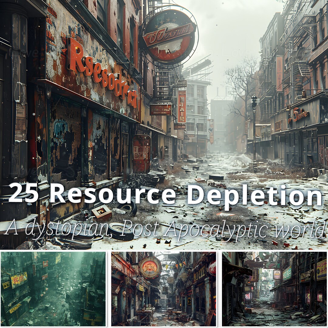 25 Resource Depletion Digital Paper, Dystopian, Post Apocalyptic ...