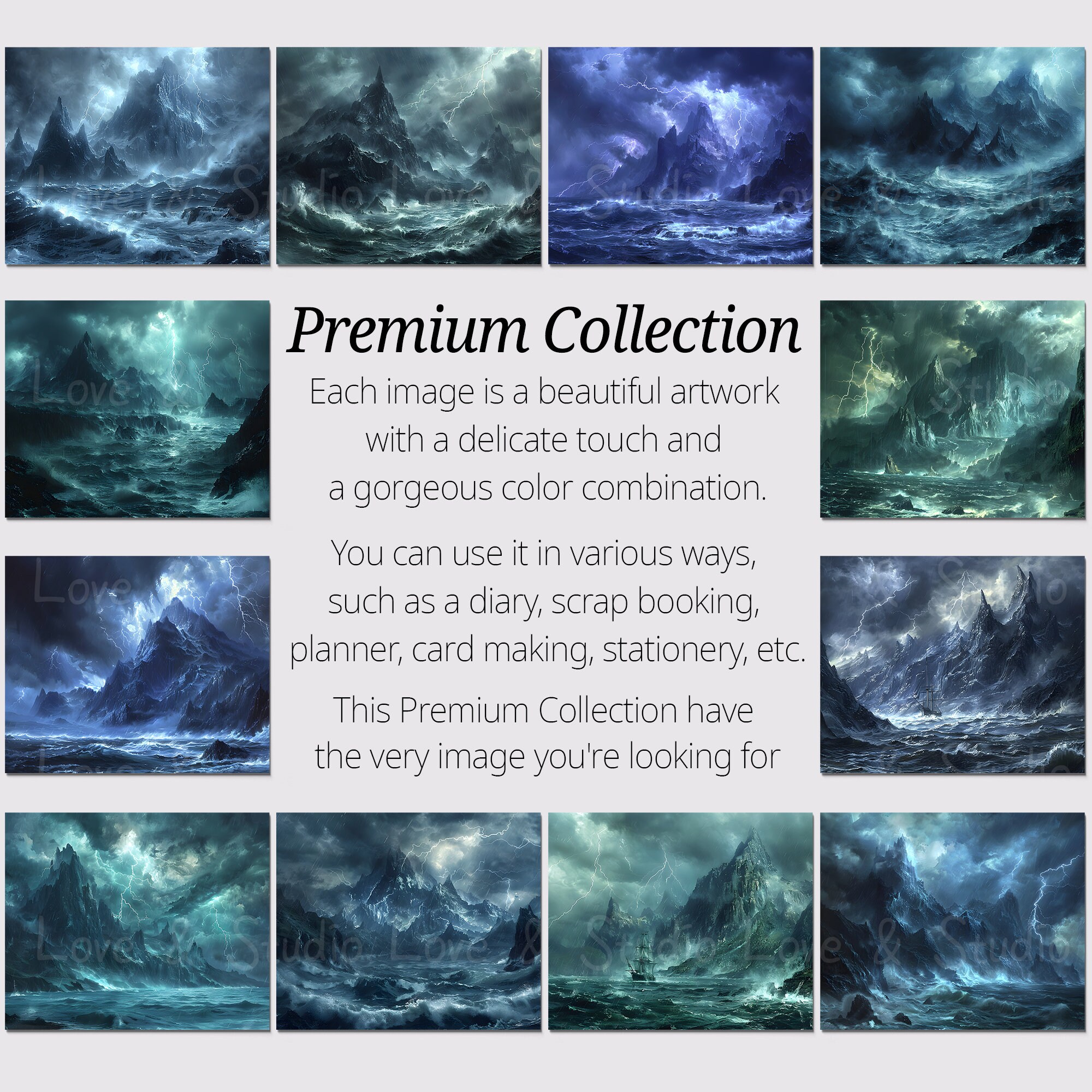 25 Stormborn Horizons Digital Paper, Printable Fantasy Background ...