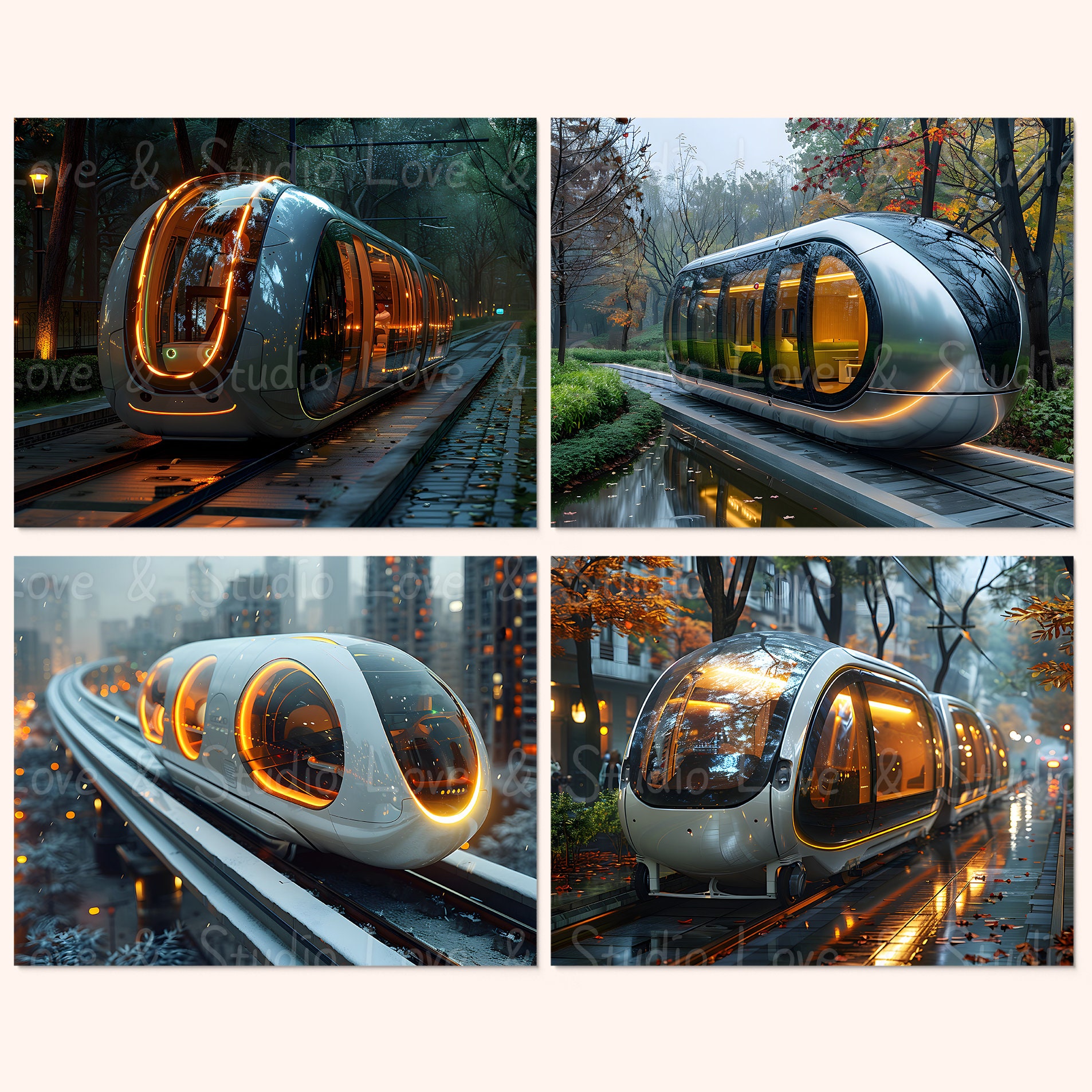 25 the Zero-emission Maglev Pod Digital Paper, Futuristic Vehicle, Next ...