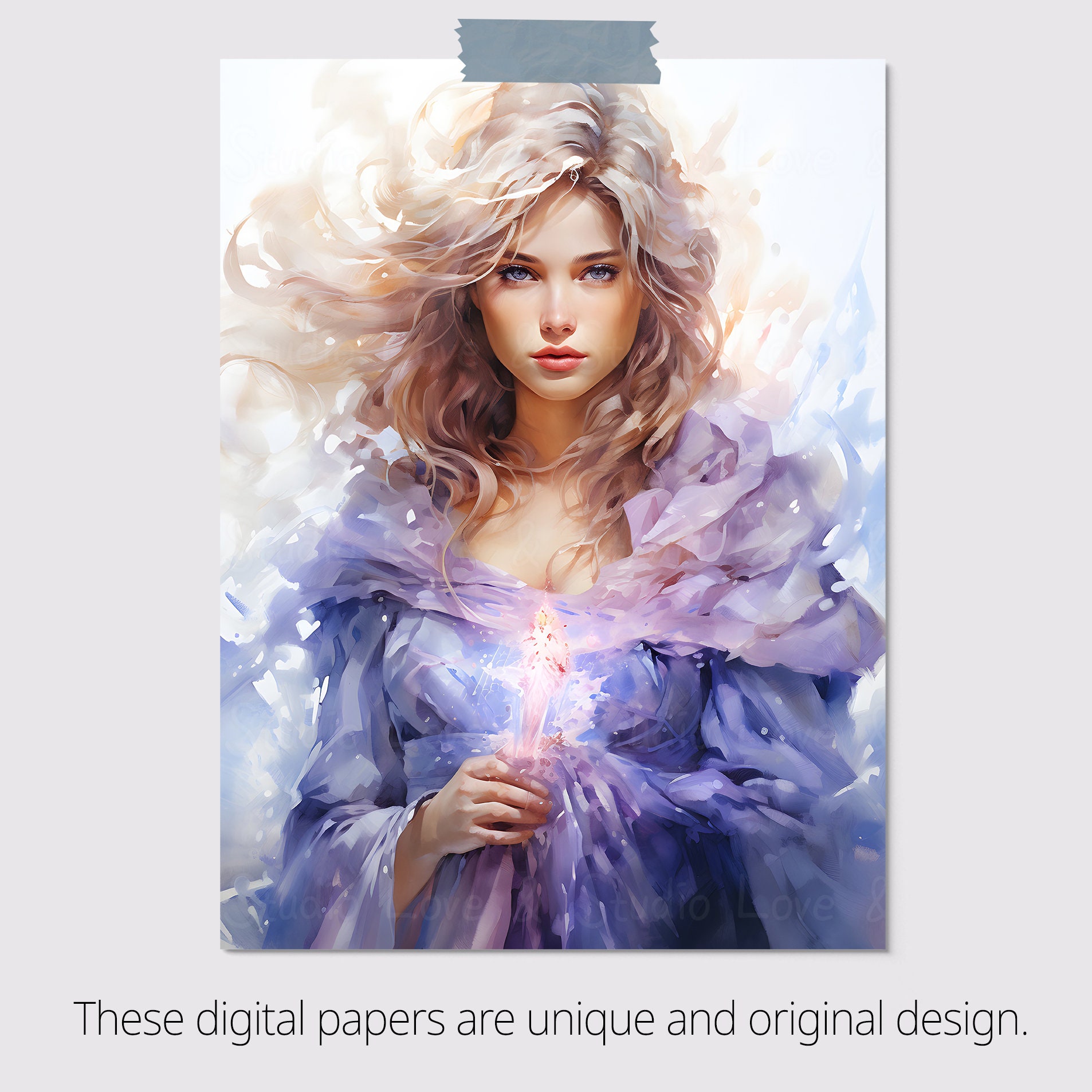 25 Watercolor Witch Digital Paper, Printable Fantasy Background ...