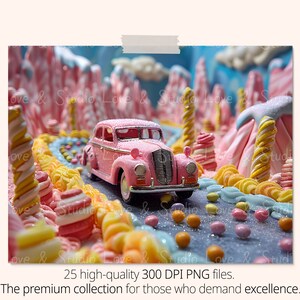 25 the Candyland Cruiser Car Digital Paper, Printable Adventure Vehicle ...