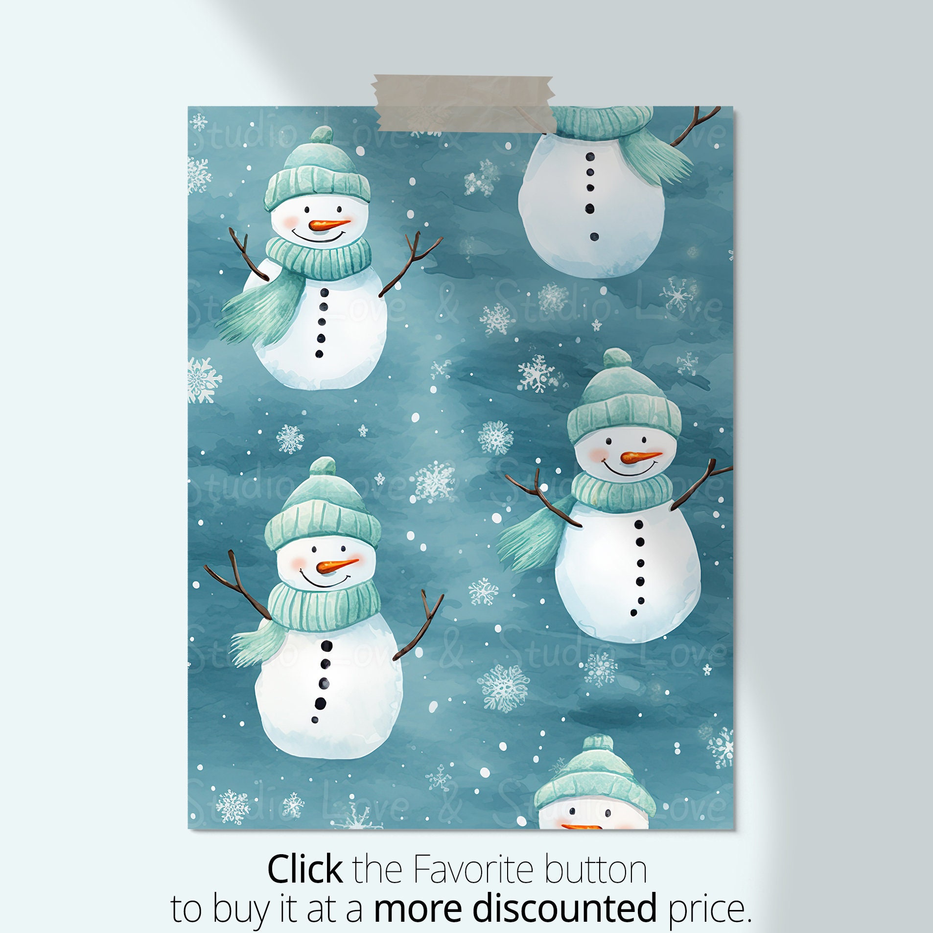 25 Snowman Seamless Digital Paper Snowflake Pattern. - Etsy