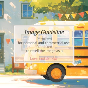 25 School Bus Adventure Digital Paper. for Welcome Week Event Clipart ...