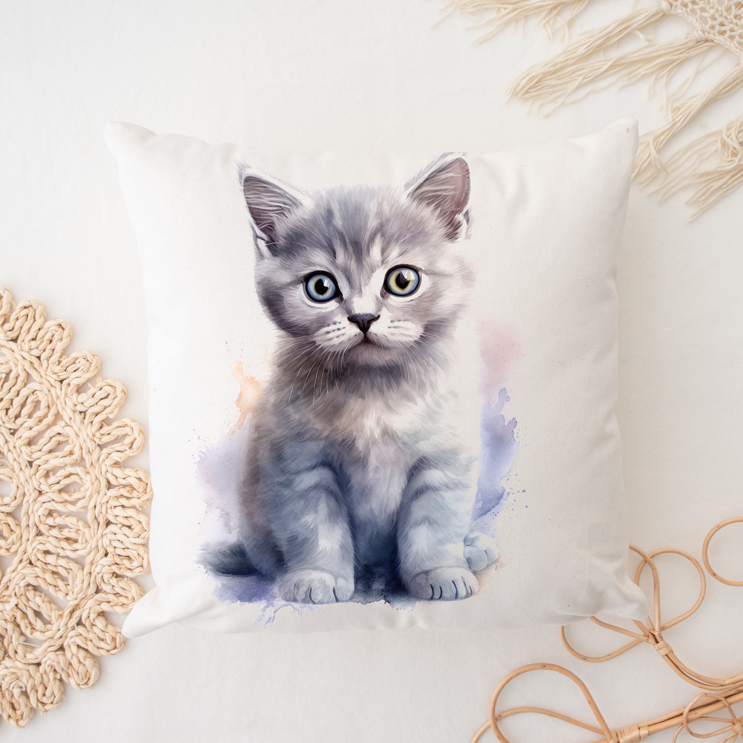 60 Kitten Watercolor Portrait Clipart 30 Cat Breeds High - Etsy