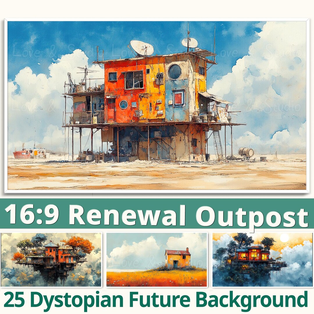 16:9 Small Renewal Outpost Digital Background. 25 Dystopian Future ...