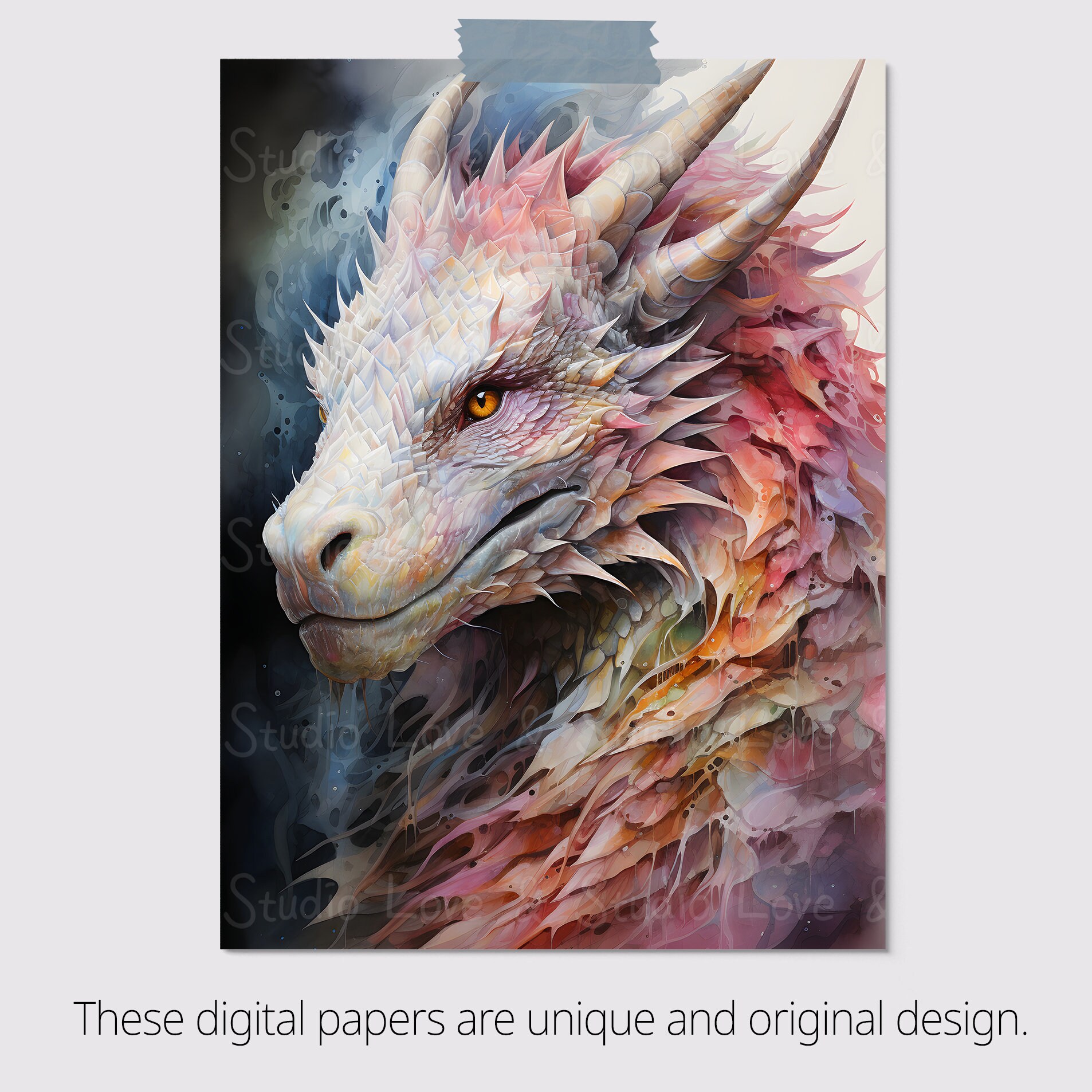 25 Watercolor the Dragon Clipart, Fantasy Mythical Creature Digital ...