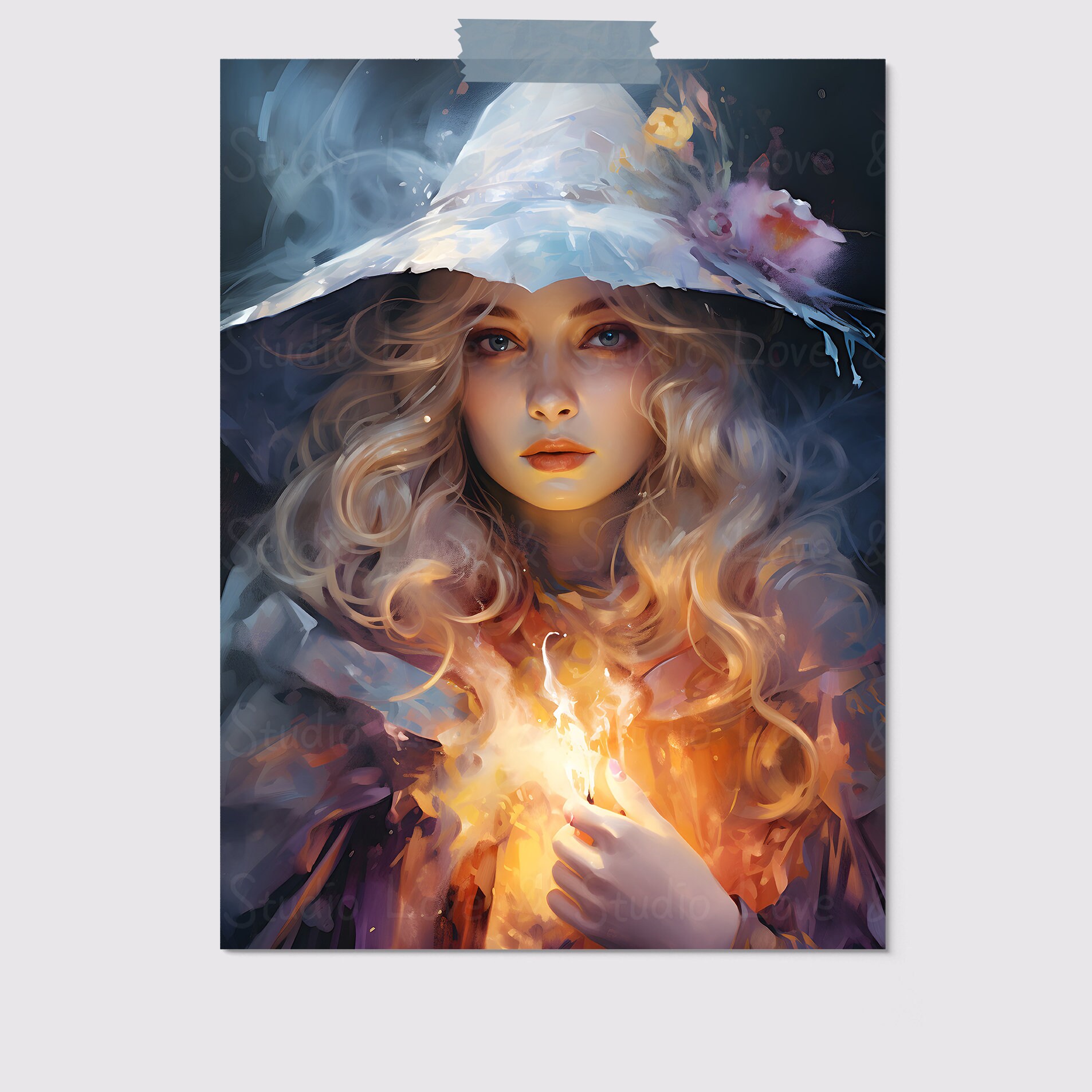 25 Watercolor Witch Digital Paper, Printable Fantasy Background ...