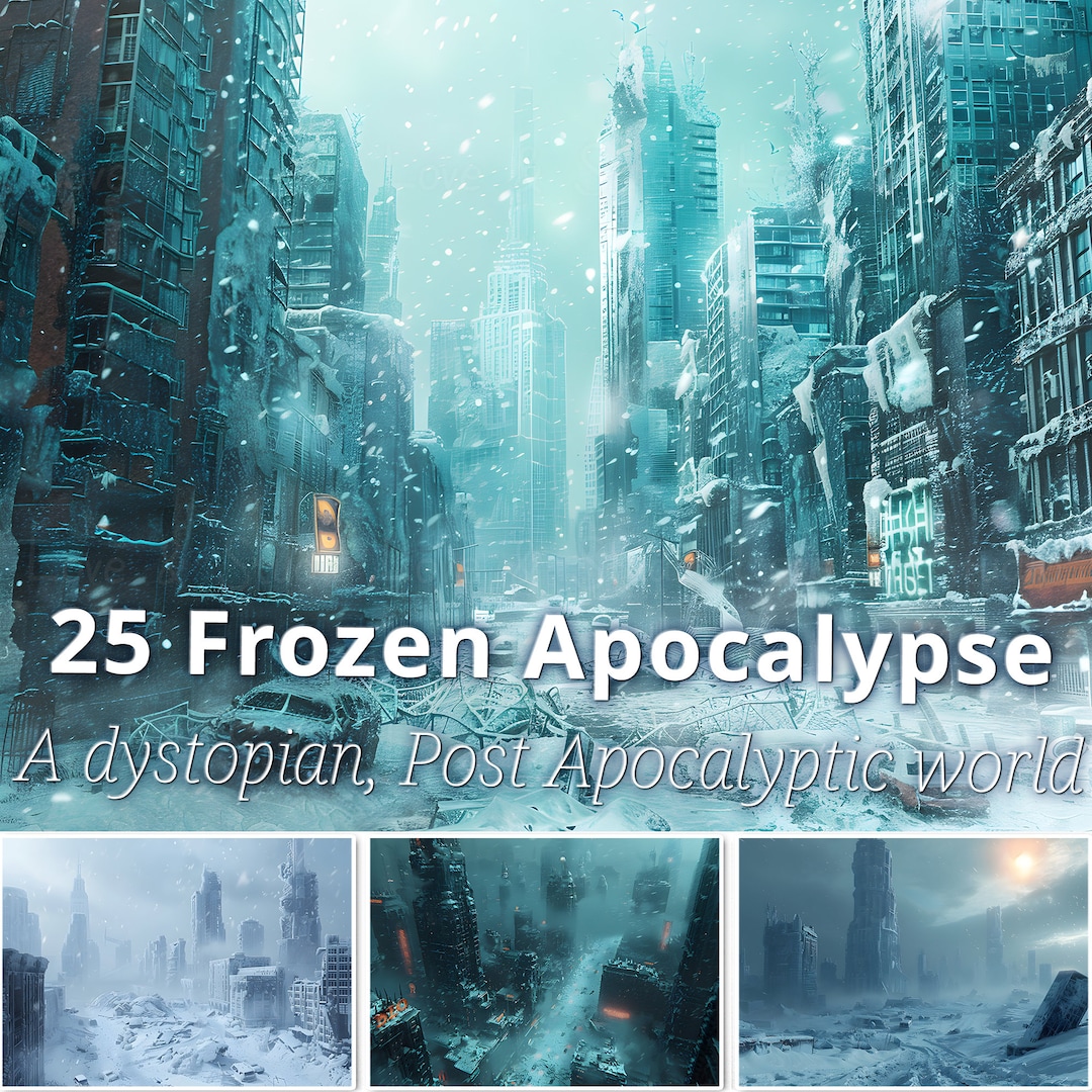 25 Frozen Apocalypse Digital Paper, Dystopian Post Apocalyptic Artwork ...