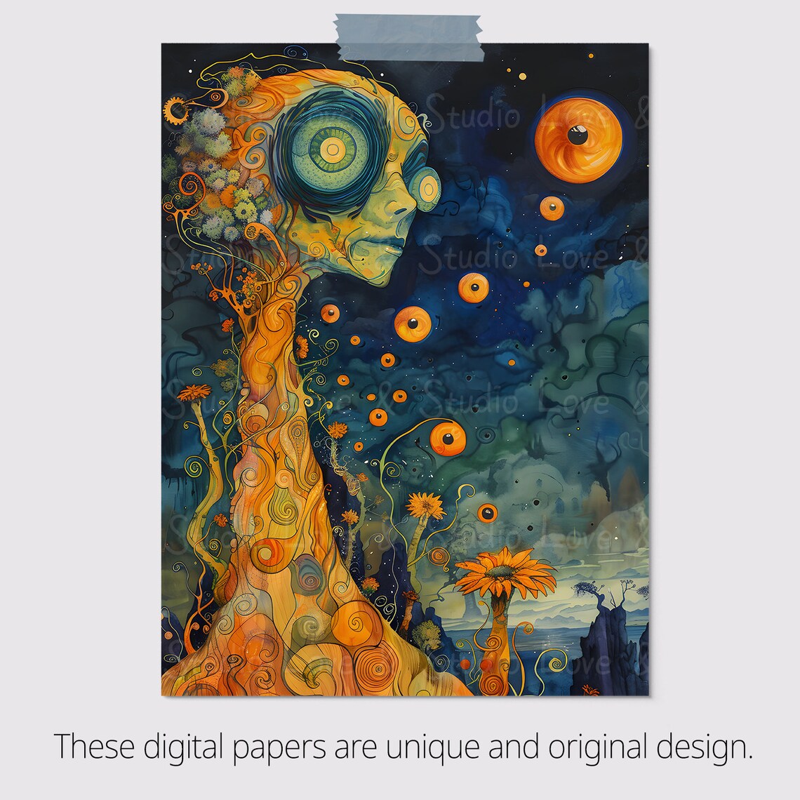 25 Twisted Dream Garden Digital Paper, Dark Fantasy Backdrop. Chilly ...