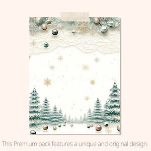 25 Christmas Trees Printable Letter Paper, Watercolor X-mas Page Border ...