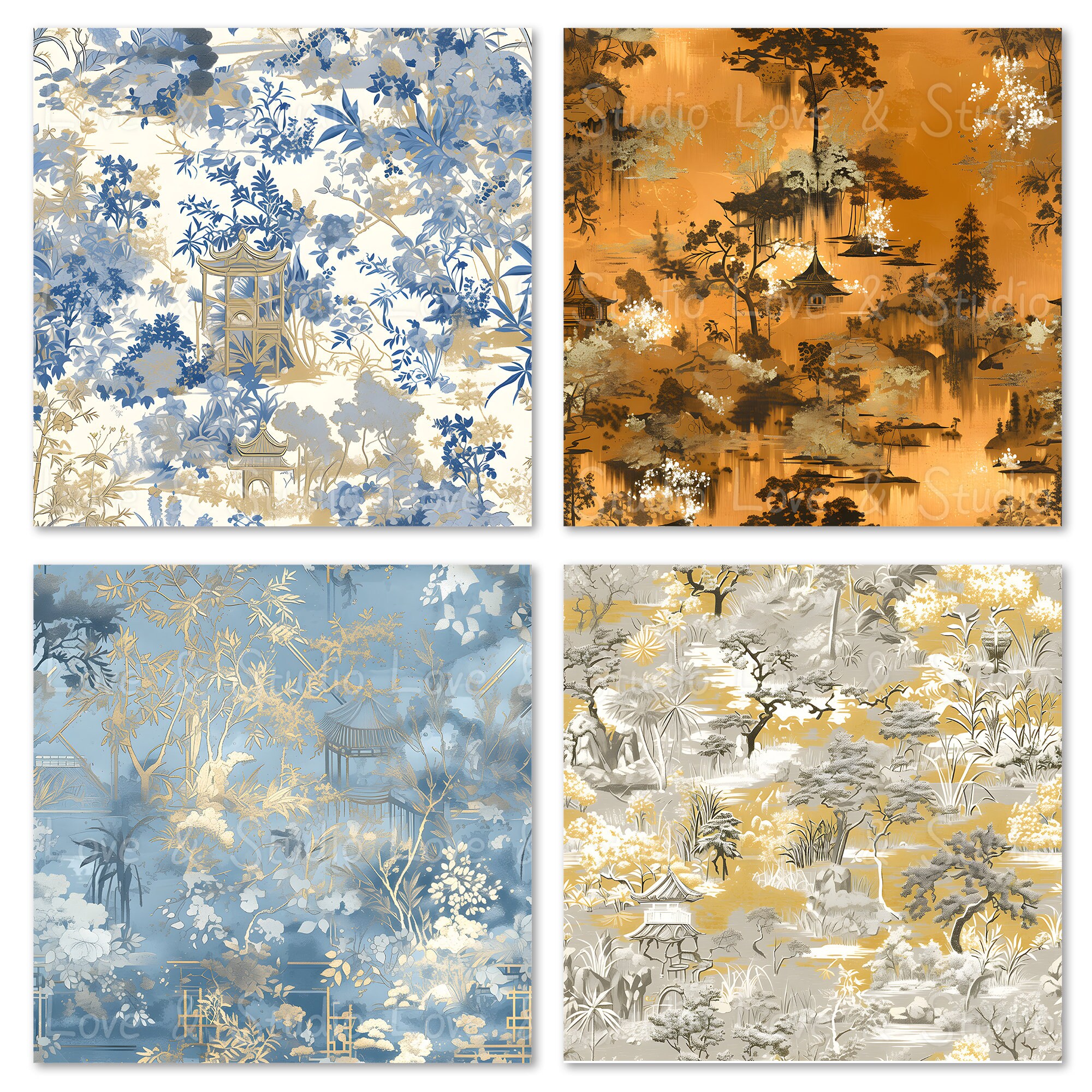 25 the Modern Chinoiserie Seamless Pattern, the Traditional Motifs ...