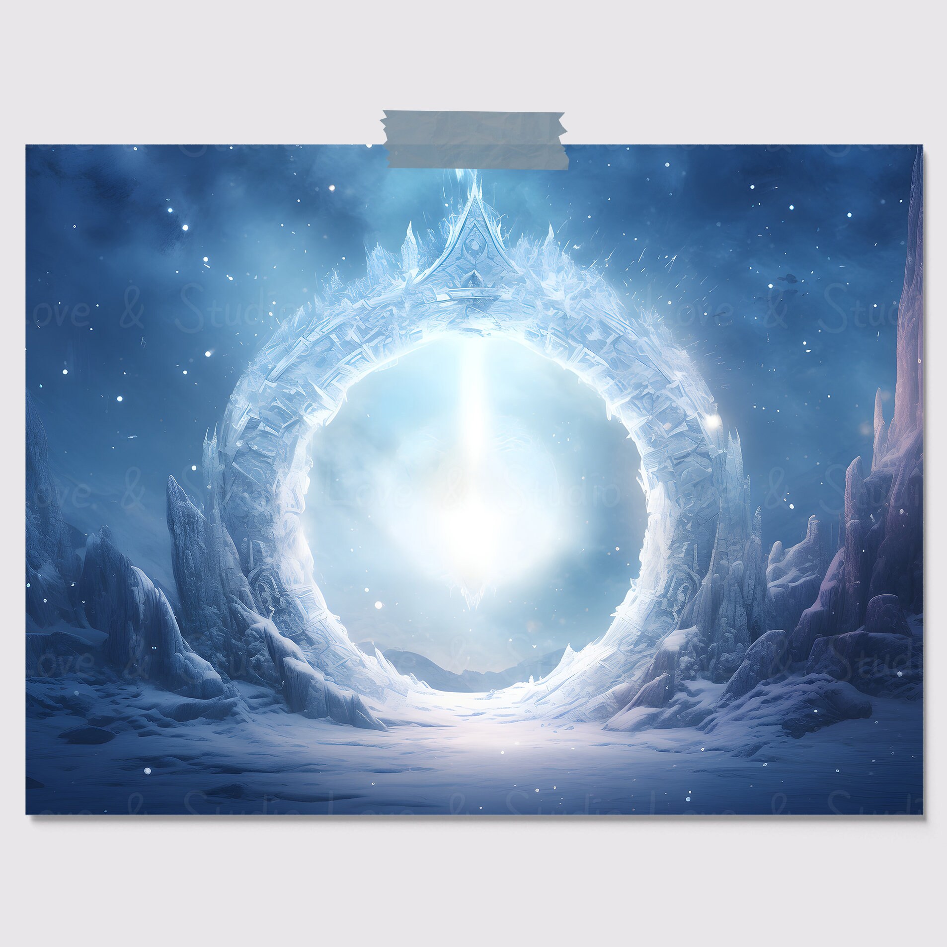 25 Winter Portal Digital Paper, Printable Fantasy Magical Energy, A ...