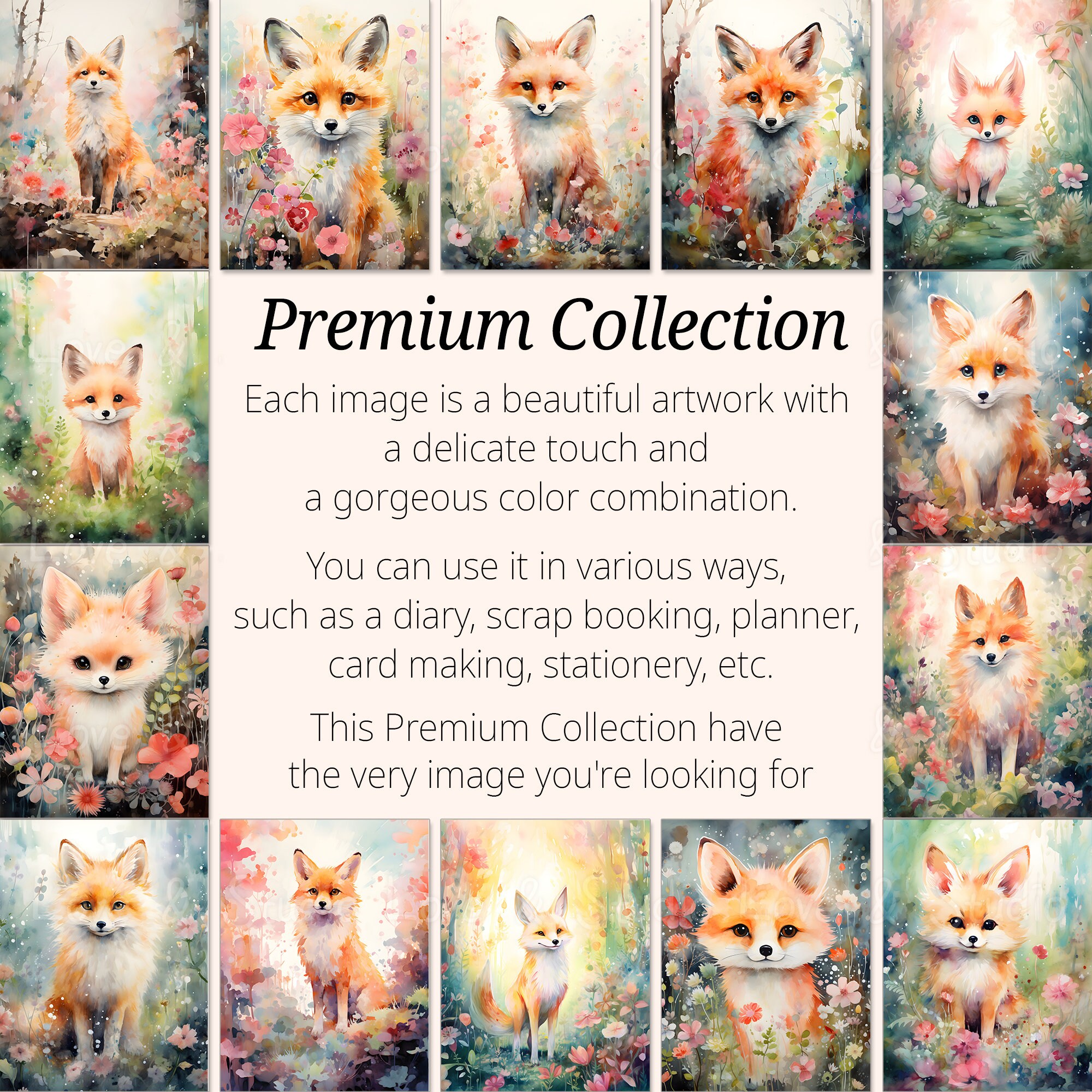 25 the Fox in Woodland Clipart Watercolor Adorable Animal in - Etsy