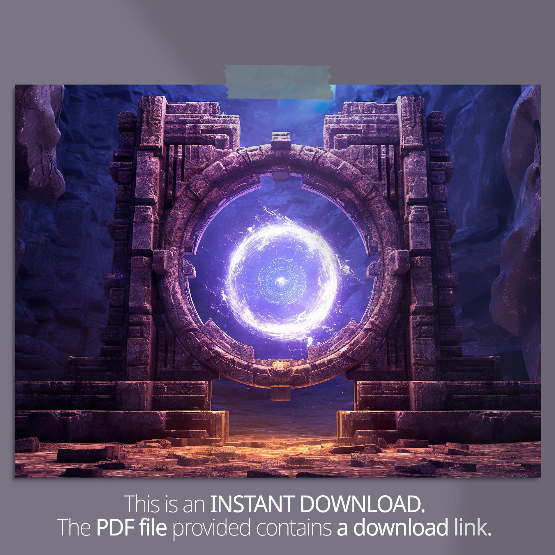 25 the Mysterious Portal Digital Paper, Printable A Mystical an ...