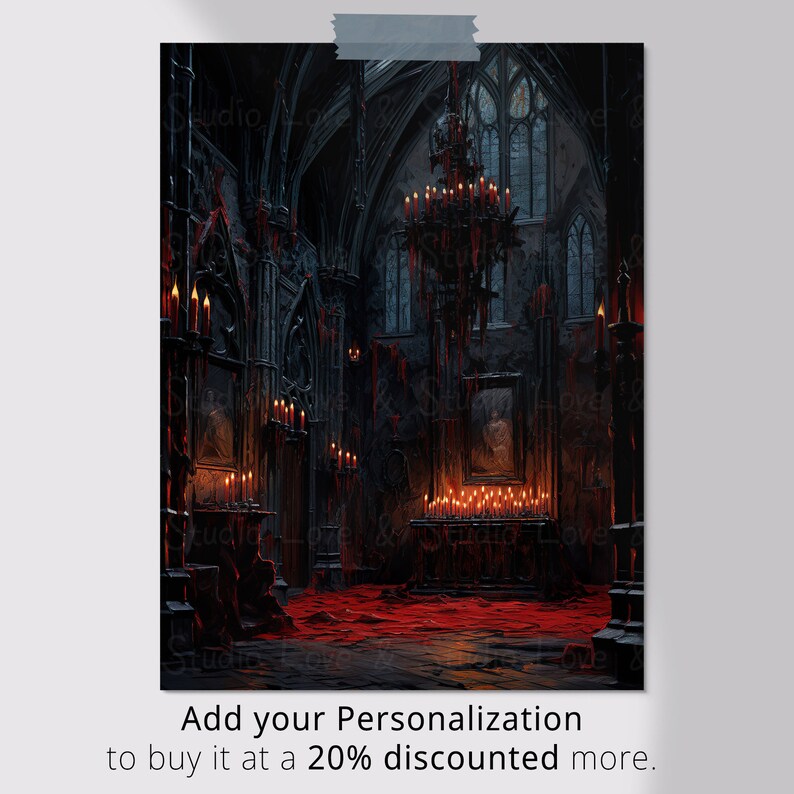 25 Vampires' Lair Digital Paper. Watercolor Horror Printable. Halloween ...