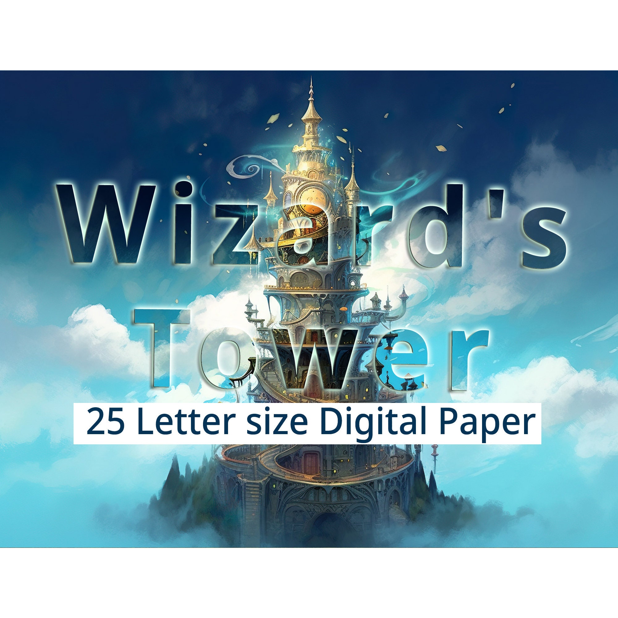 25 Wizard's Tower Digital Paper, Printable the Mysticism Ambiance. A ...