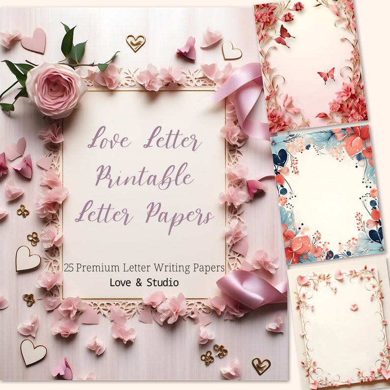 25 Love Letters Printable Letter Paper Valentine's Day - Etsy