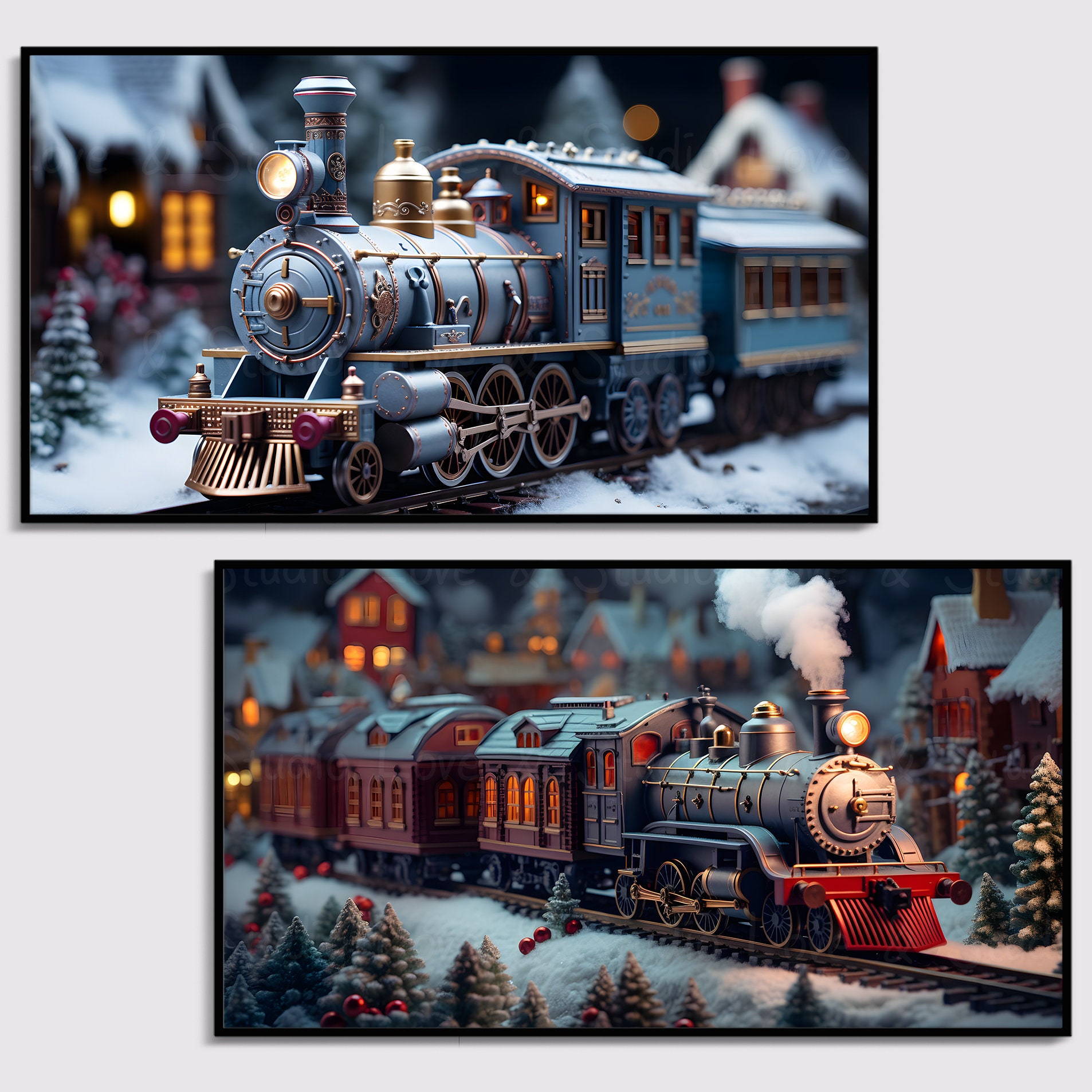 16:9 Toy Train Journey Digital Background. 25 Samsung Frame TV Art ...