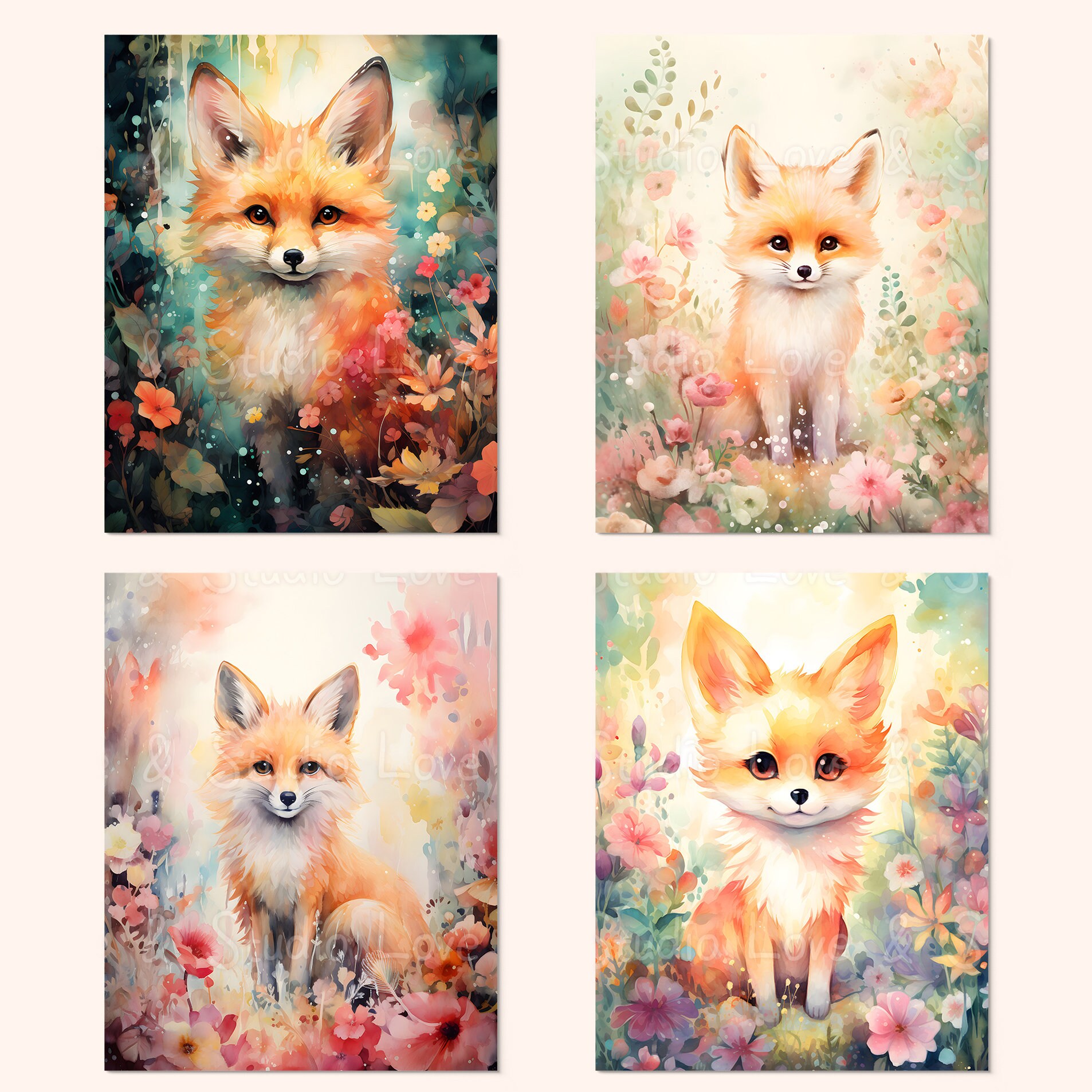25 the Fox in Woodland Clipart Watercolor Adorable Animal in - Etsy
