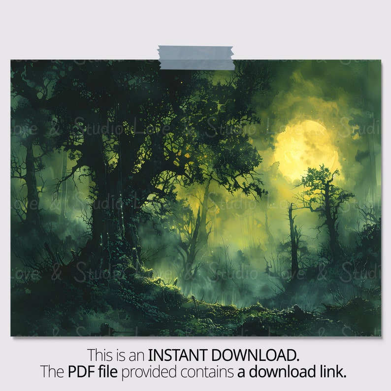 25 the Blighted Forest Digital Paper, Printable Dark Fantasy Background ...