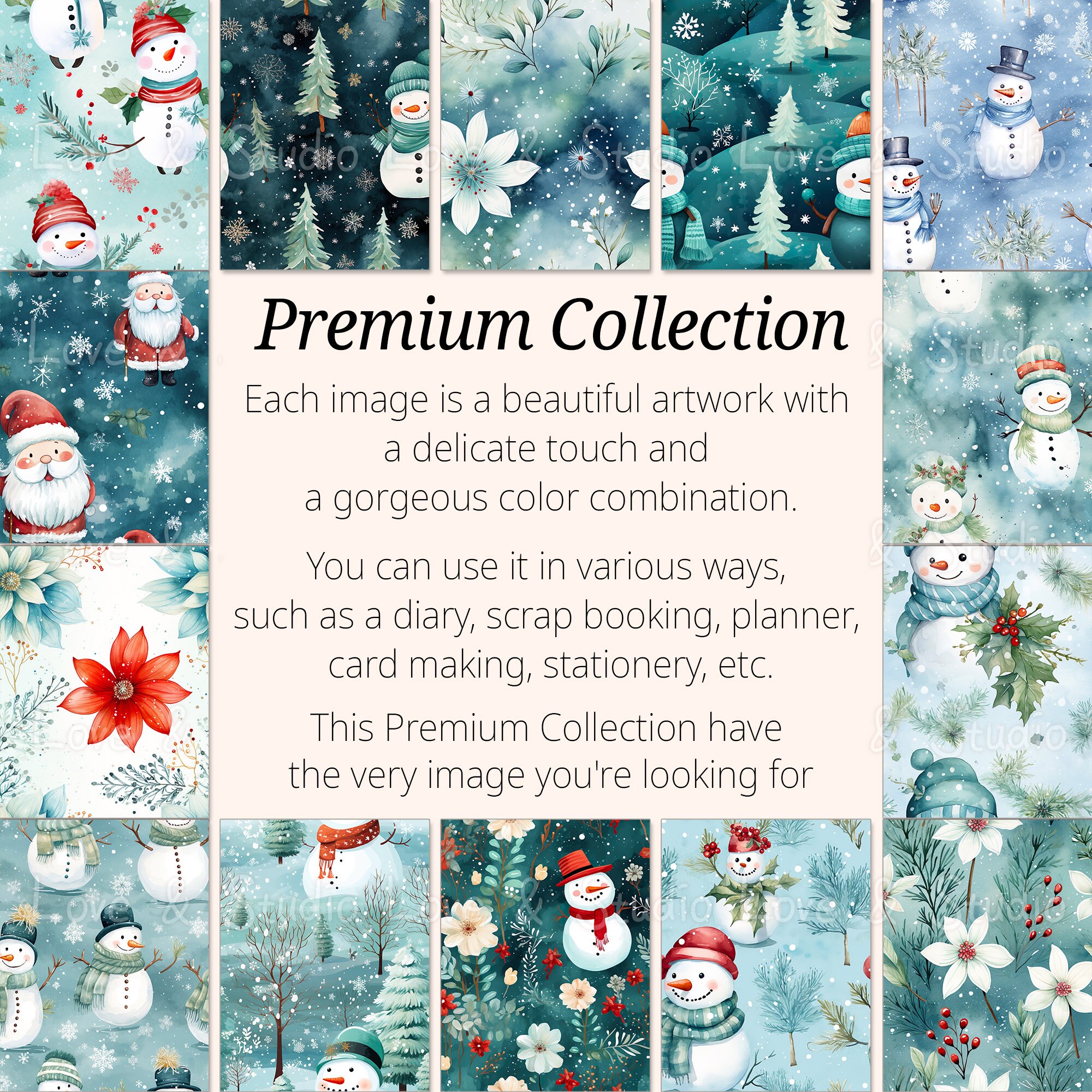 25 Snowman Seamless Digital Paper Snowflake Pattern. - Etsy