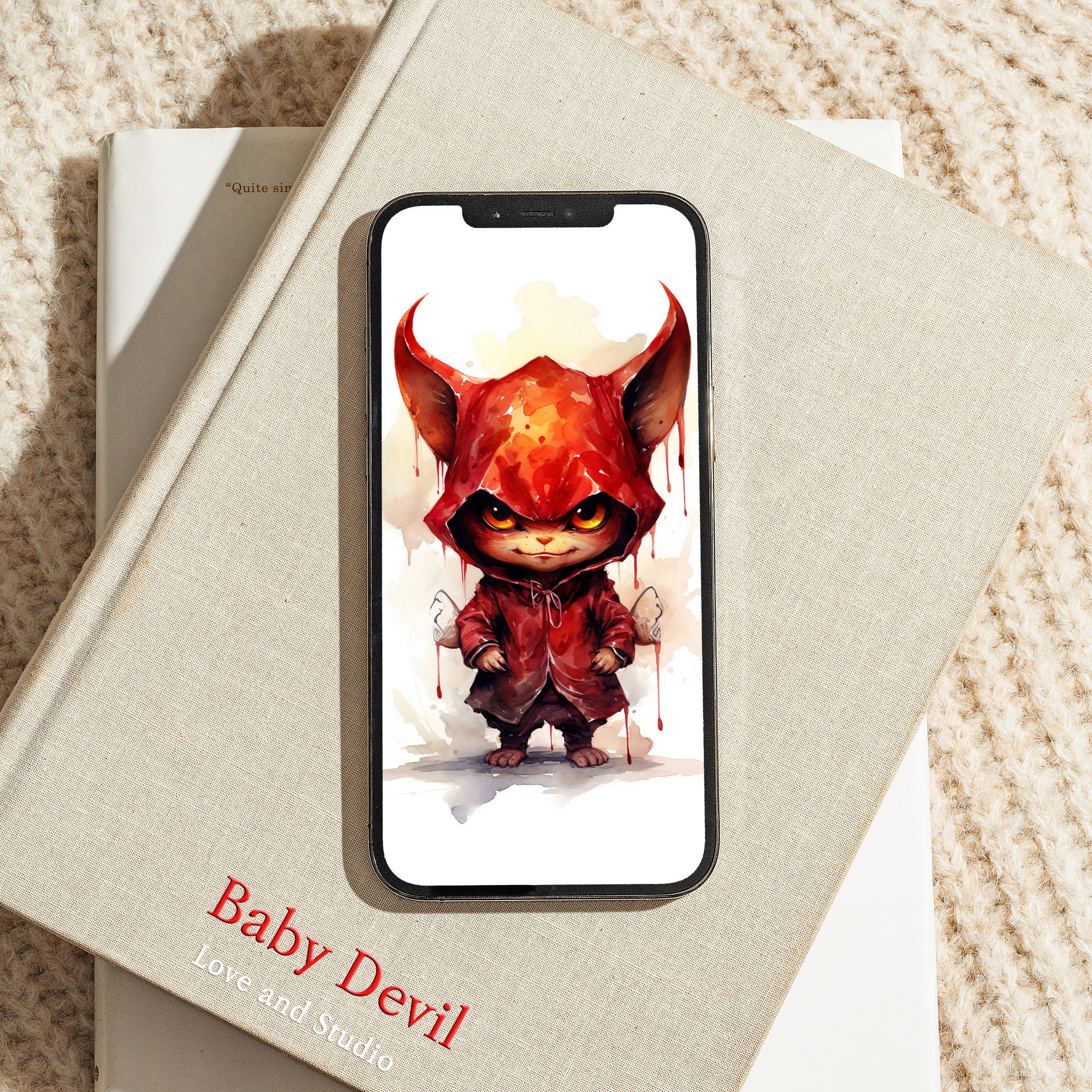 25 Cute Baby Devil Clipart. Watercolor Horror Demon Printable. - Etsy