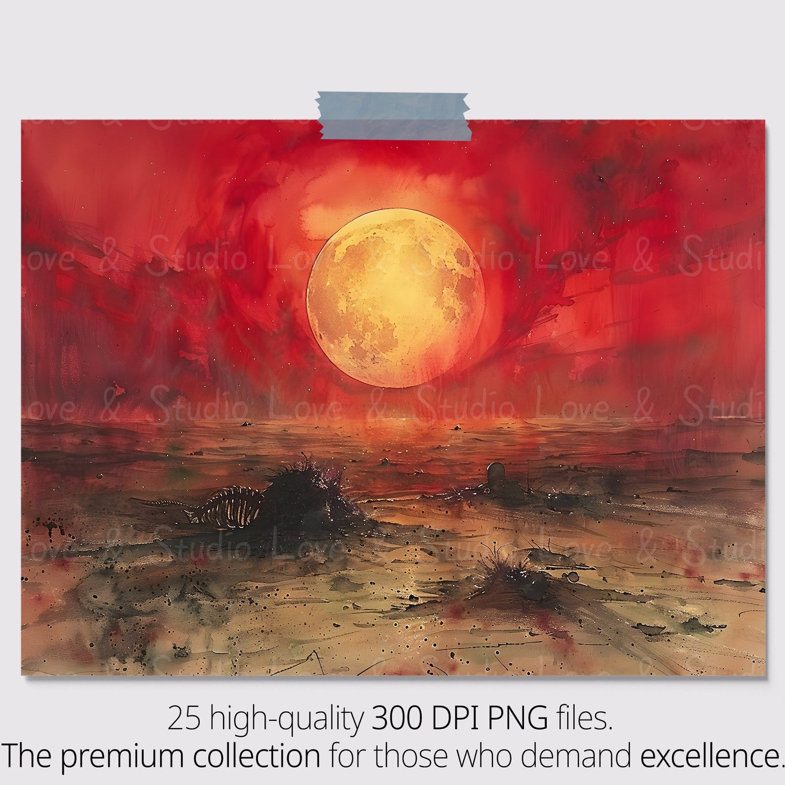 25 the Desolate Desert Digital Paper, Printable Dark Fantasy Background ...