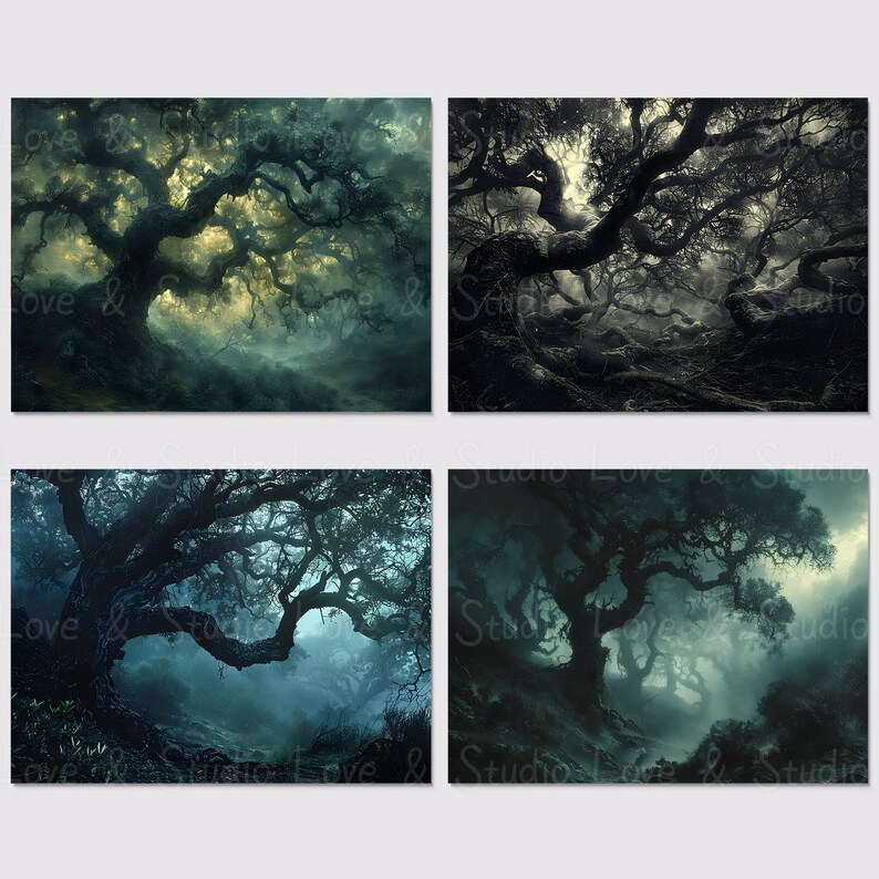 25 Enchanted Forest Digital Paper, Printable Fantasy Background ...