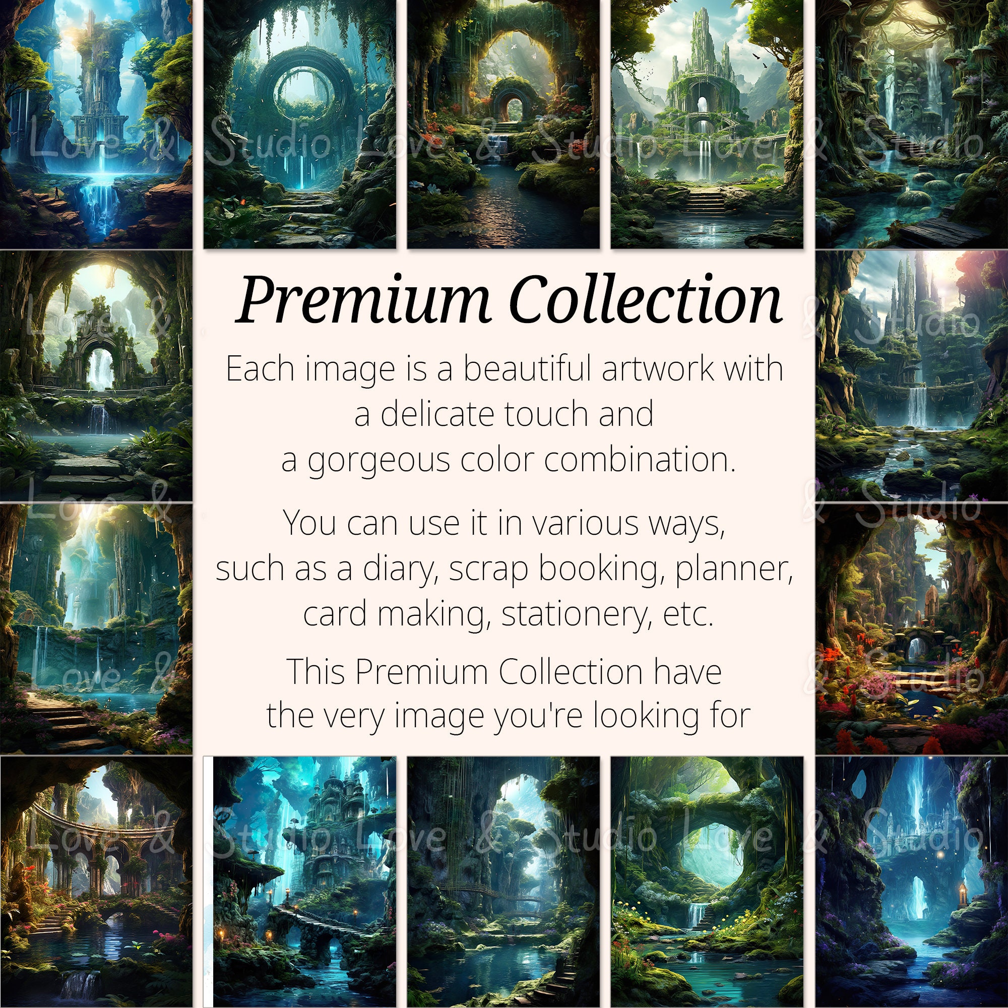 25 Hidden Realm Digital Paper, Fantasy World Background Pack. Digital ...