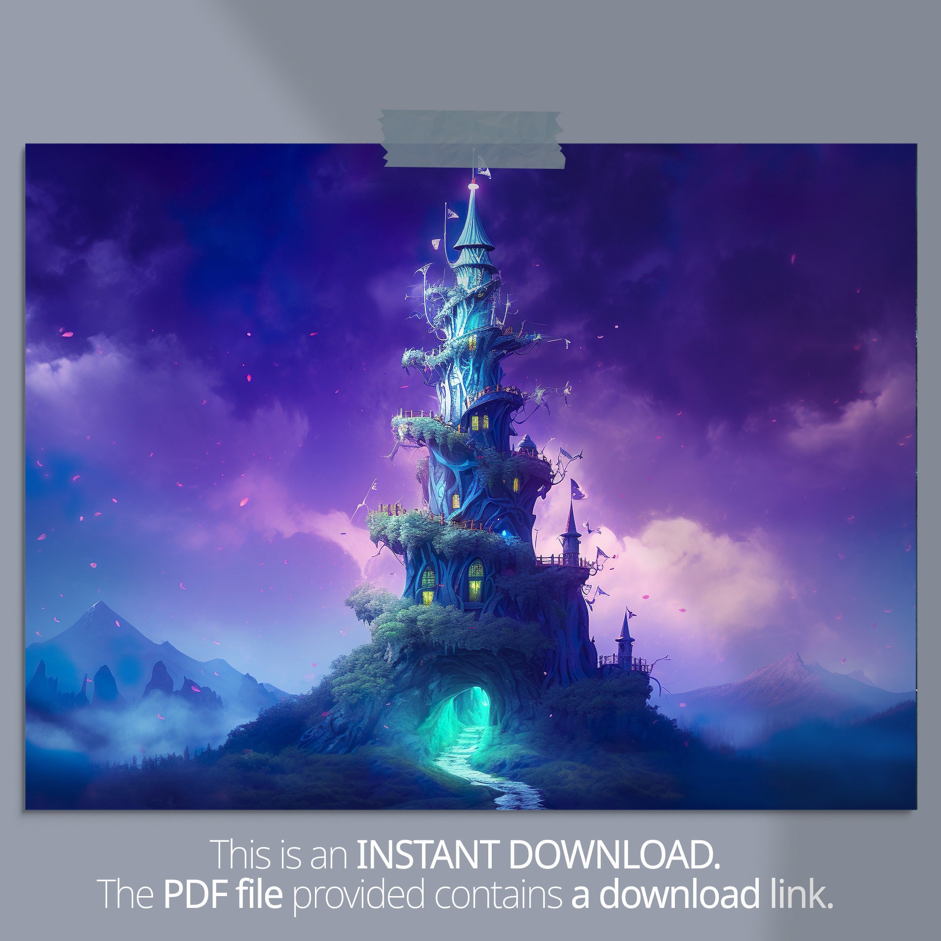 25 Wizard's Tower Digital Paper, Printable the Mysticism Ambiance. A ...