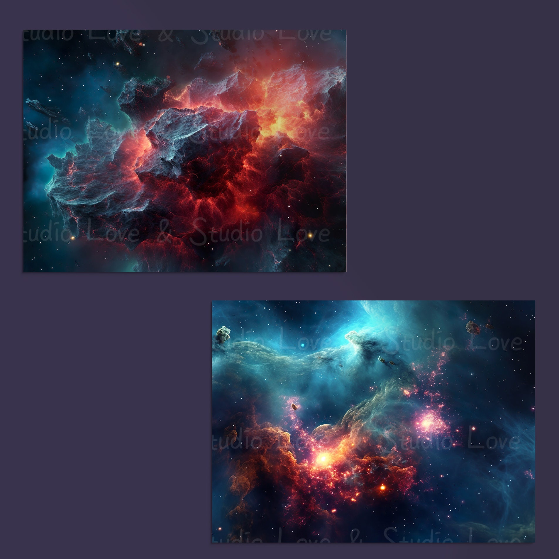 25 Galaxy Nebula Digital Paper, Printable Space Nebula, Stardust Cosmic ...