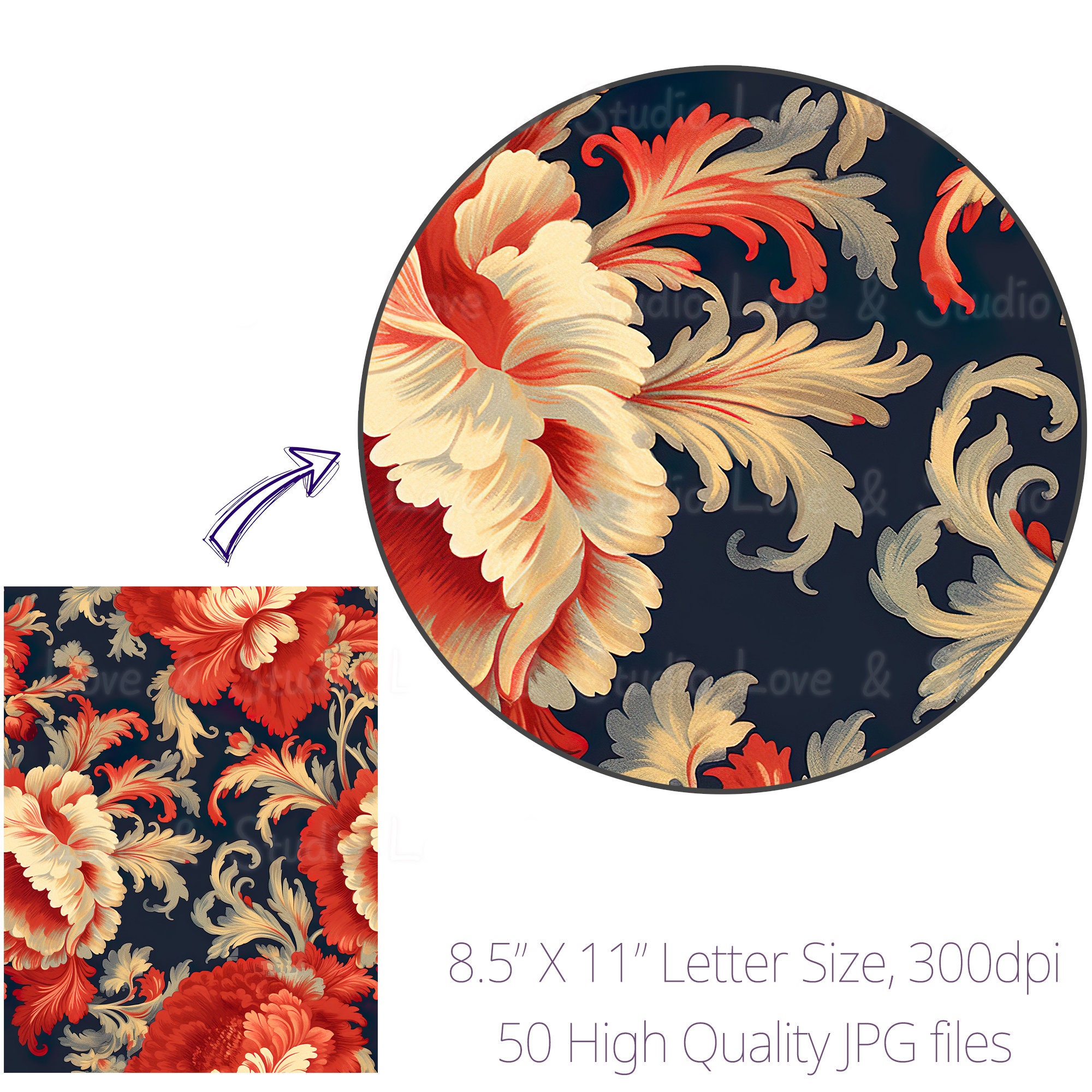 50 Victorian Flower Wallpaper Seamless Pattern Vintage Floral - Etsy