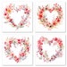 25 Pastel Flower Heart Wreath Clipart. Digital Valentine's Day ...