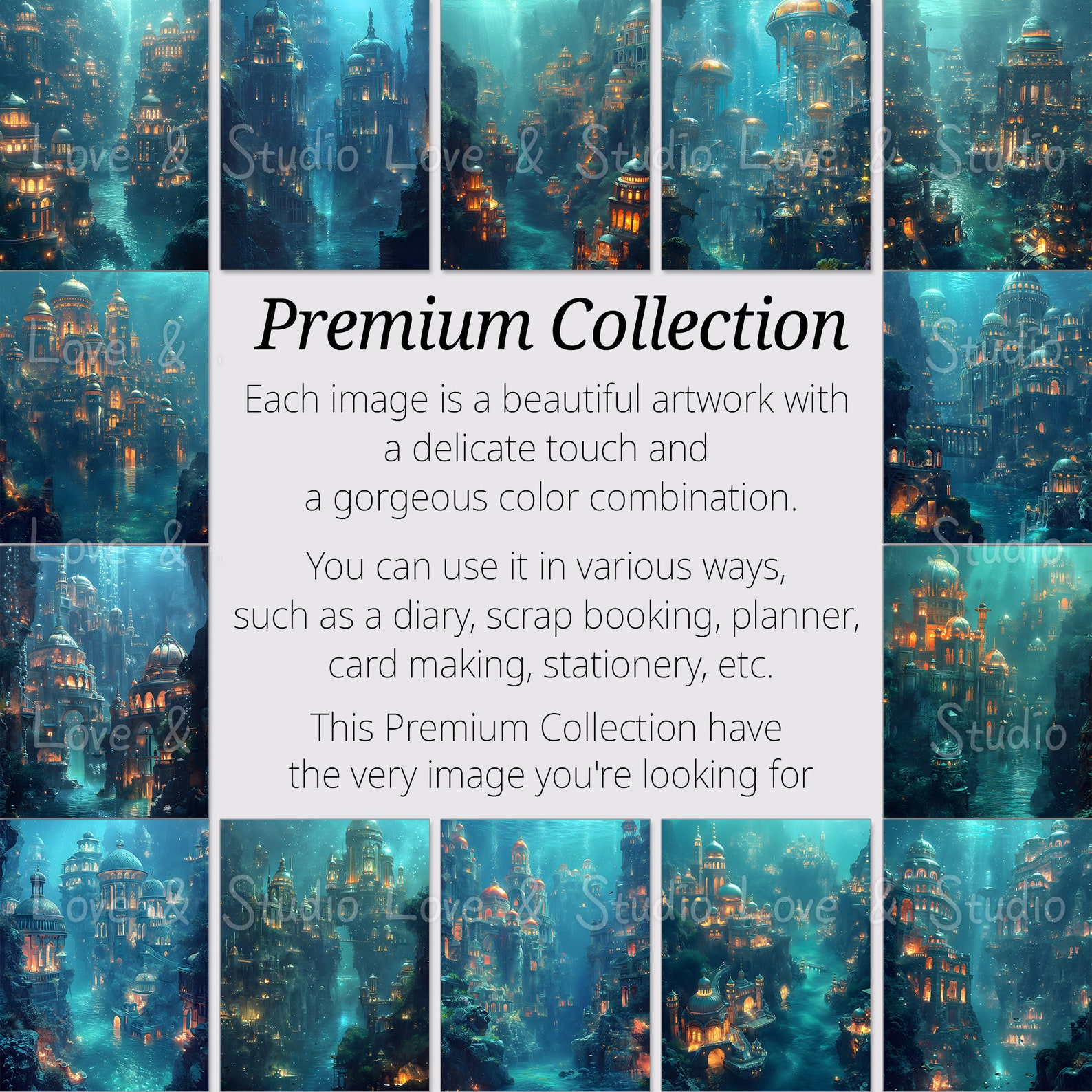 25 Aqua Metropolis Digital Paper, Printable Sci-fi Futuristic Artwork ...