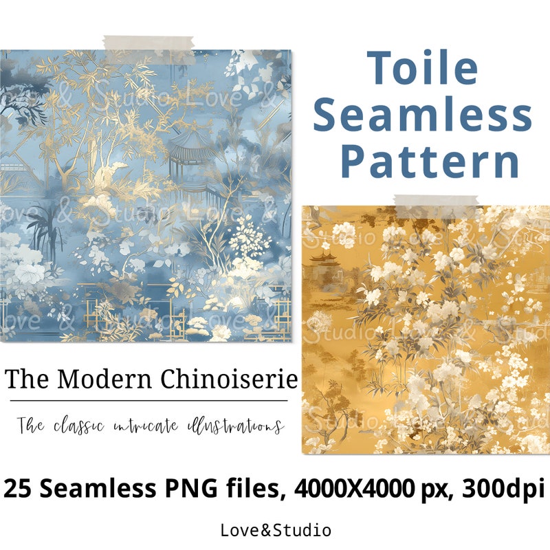 Chinoiserie Digital Paper - Etsy