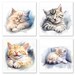 20 Sleeping Kitten Clipart, Cute Baby Cat Illustration, Digital ...