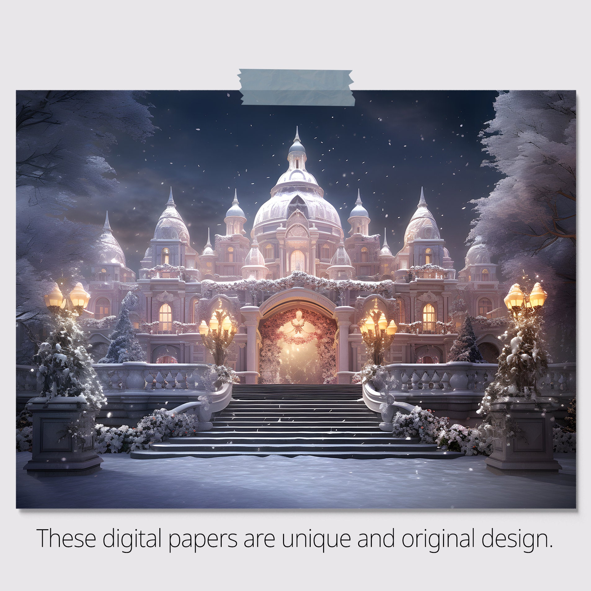 25 Magical Christmas Wonderland Digital Paper Fantasy - Etsy
