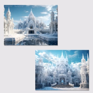 25 the Ice Gothic Palace Digital Paper, Amazing Fantasy Background ...