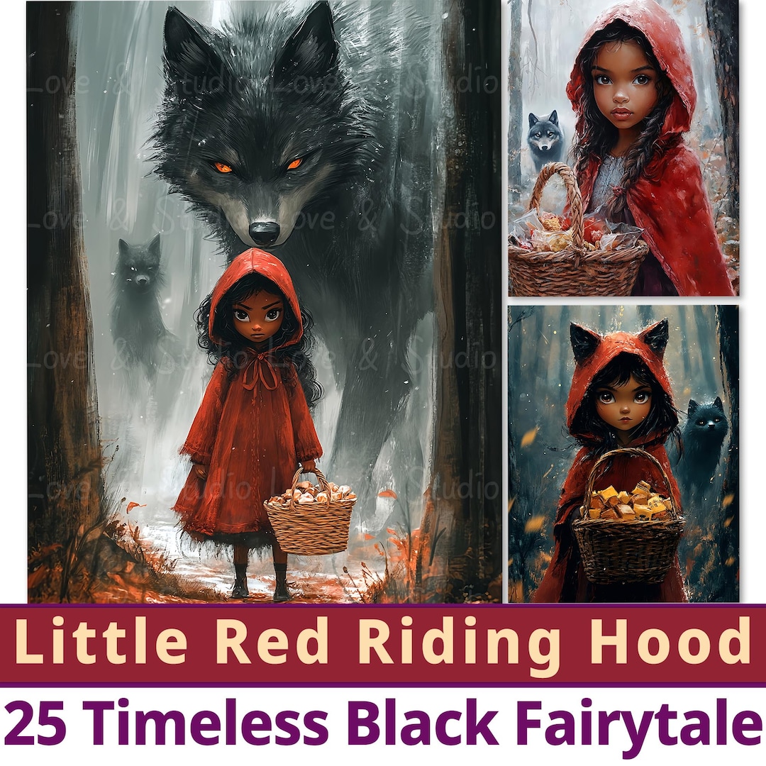 25 Little Red Riding Hood Digital Paper, Timeless Black Fairytales ...