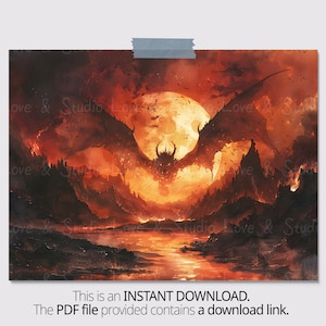 25 the Infernal Wastelands Digital Paper, Printable Dark Fantasy ...