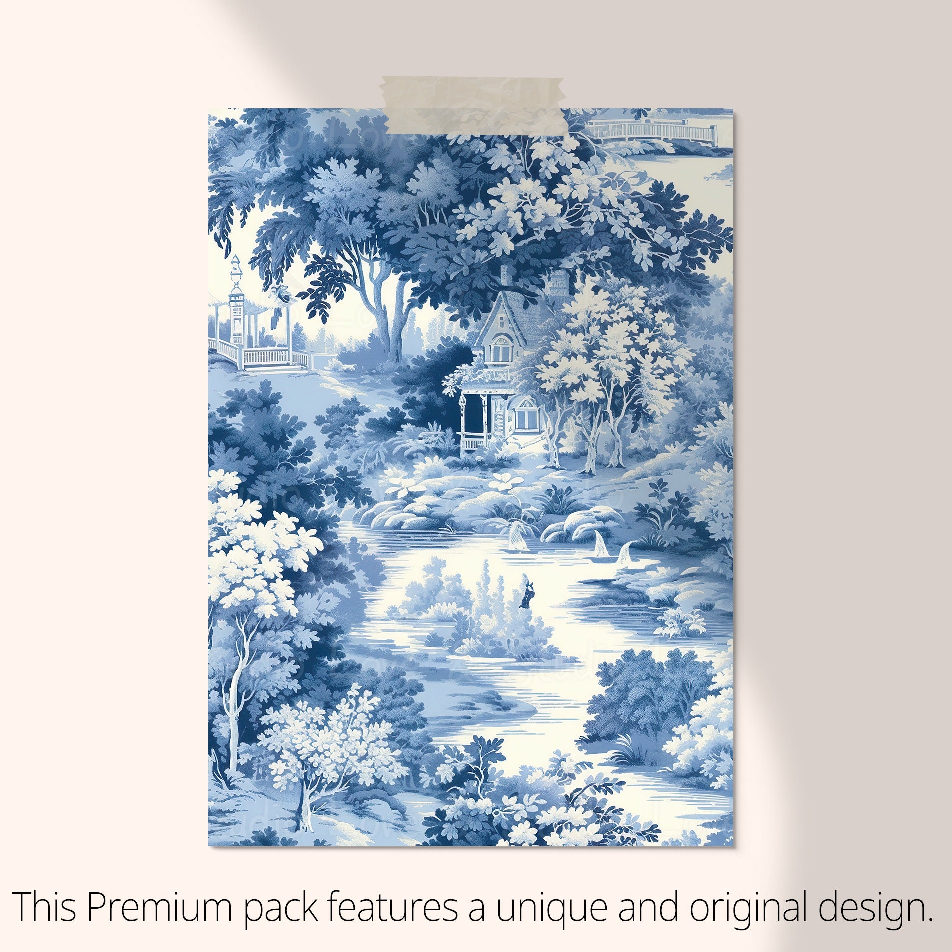50 English Garden Toile Seamless Pattern Vintage Pastoral - Etsy