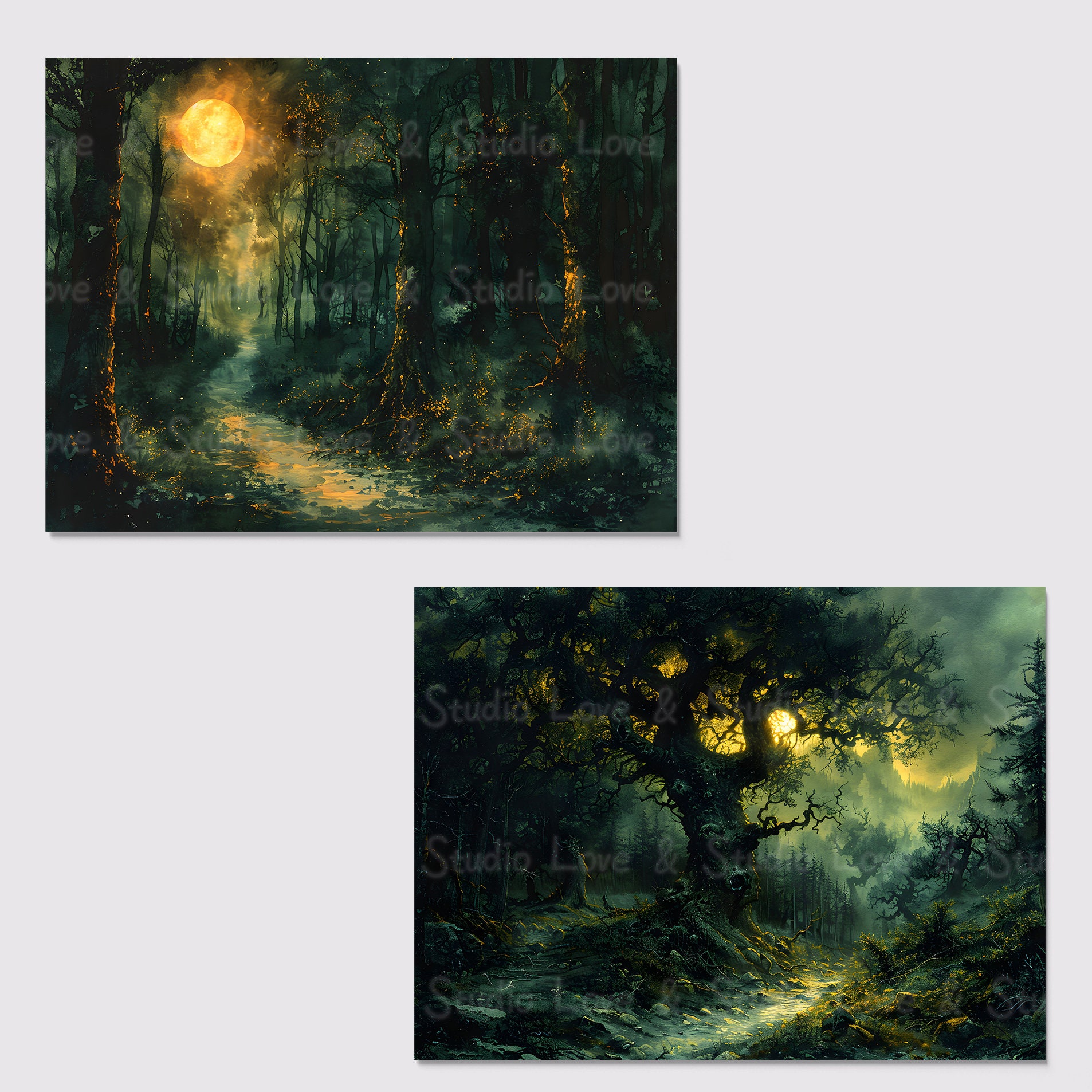 25 the Blighted Forest Digital Paper, Printable Dark Fantasy Background ...